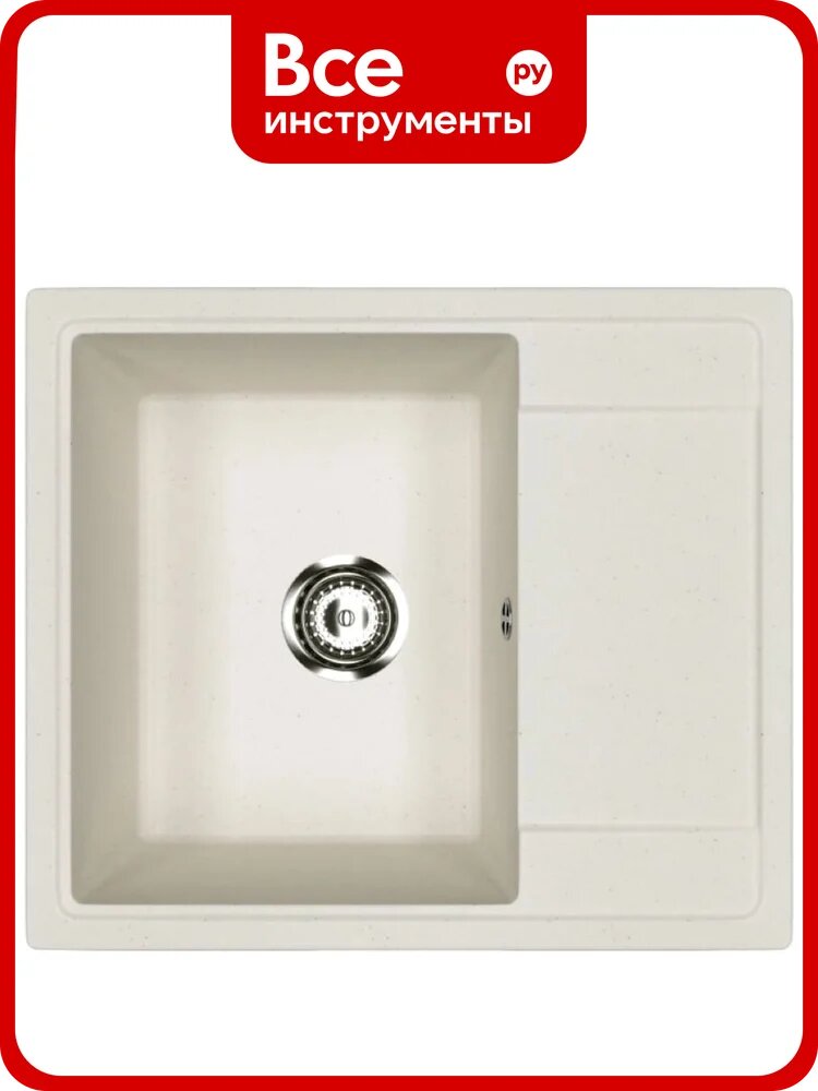 Мойкa MIXLINE ML-GMU05 ультра с крылом, белый камень, 575_495 мм глуб. чаши 190 556725