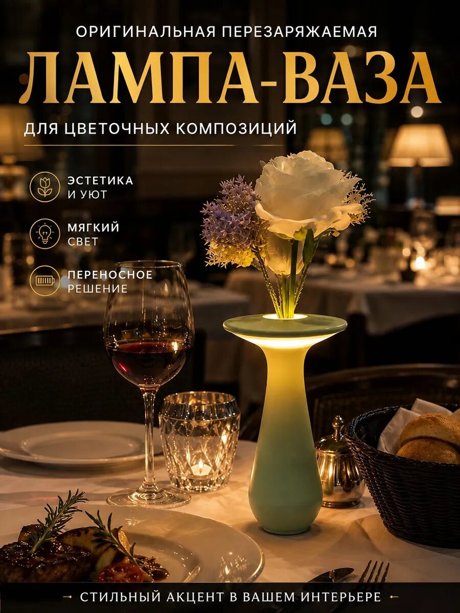 Настольный светильник лампа-ваза
