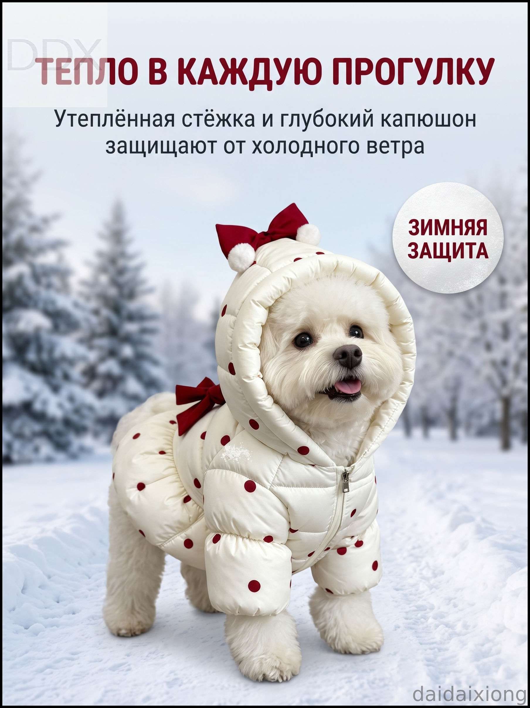 Осенне-зимняя теплая хлопковая утепленная одежда для питомцев, ветро- и морозостойкая, подходит для маленьких собак, таких как померанский шпиц/тедди.