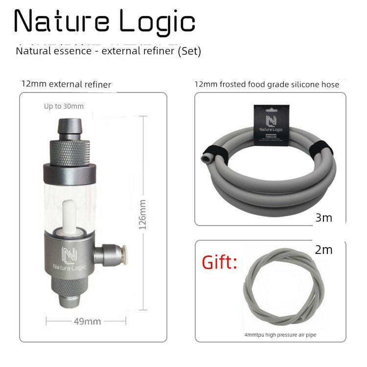Набор внешнего диффузора CO2 Natural Logic с 12 мм насадкой, воздуховодом и водопроводом для аквариумов