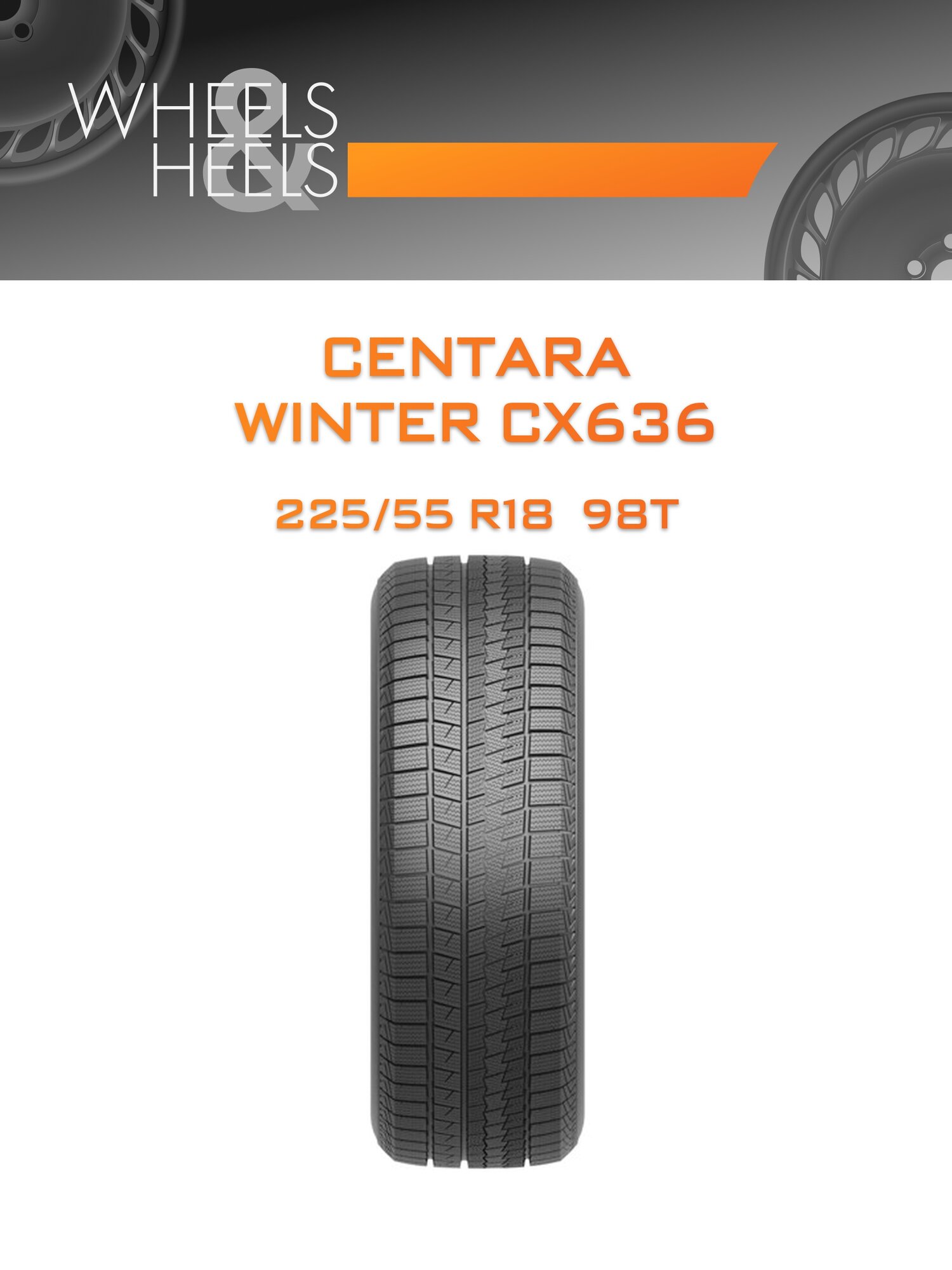 Шина автомобильная CENTARA WINTER CX636 225/55 R18 98T WINTER, зимняя, универсальная