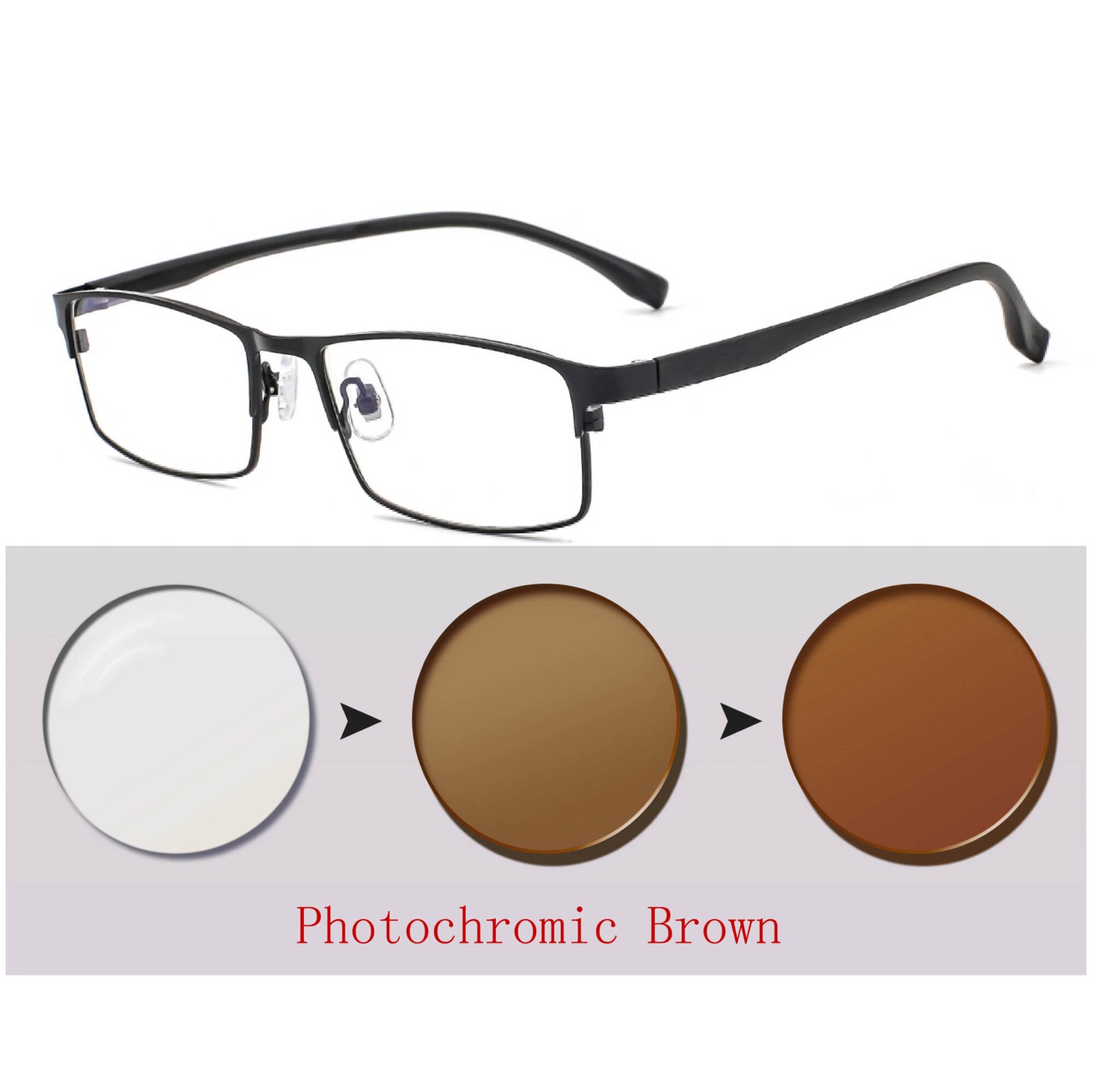 Фотохромные очки Bolema коричневые, Myopia-275, 1832 heise