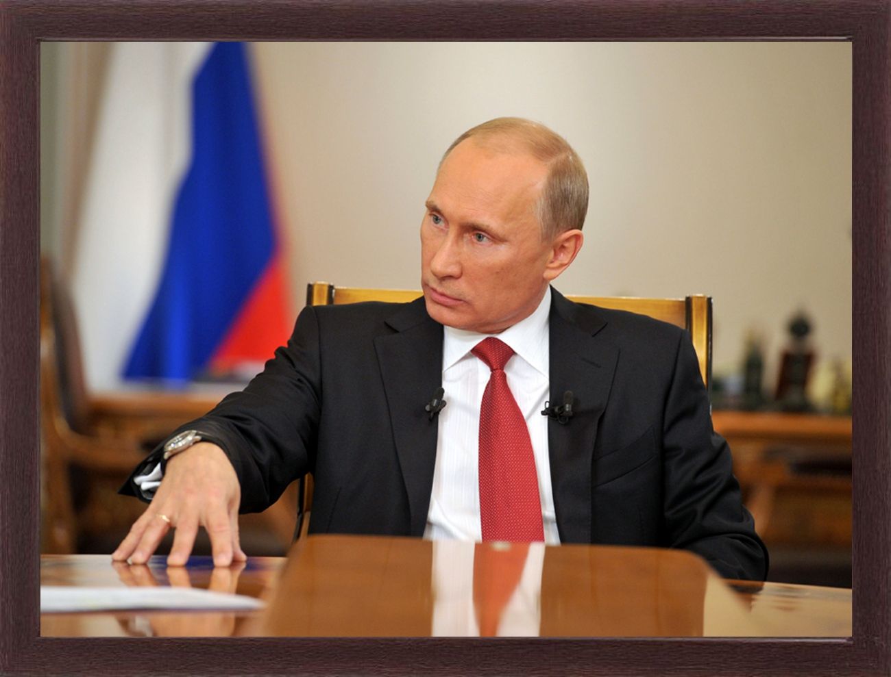 Портрет Президента России Владимира Путина, 21х30 см. холст, в рамке