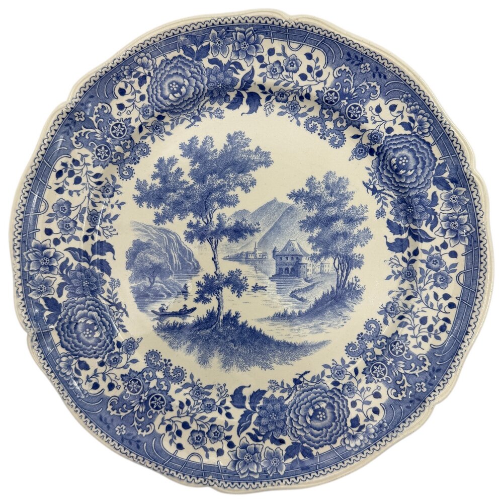 Тарелка "Burgenland" (синий), 25 см, фарфор, 1947-1956 гг, V & B, Германия (3)