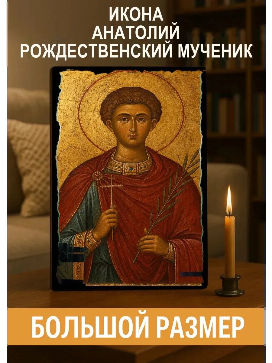 Икона Анатолий Рождественский, на дереве, 30×40 см, освящённая