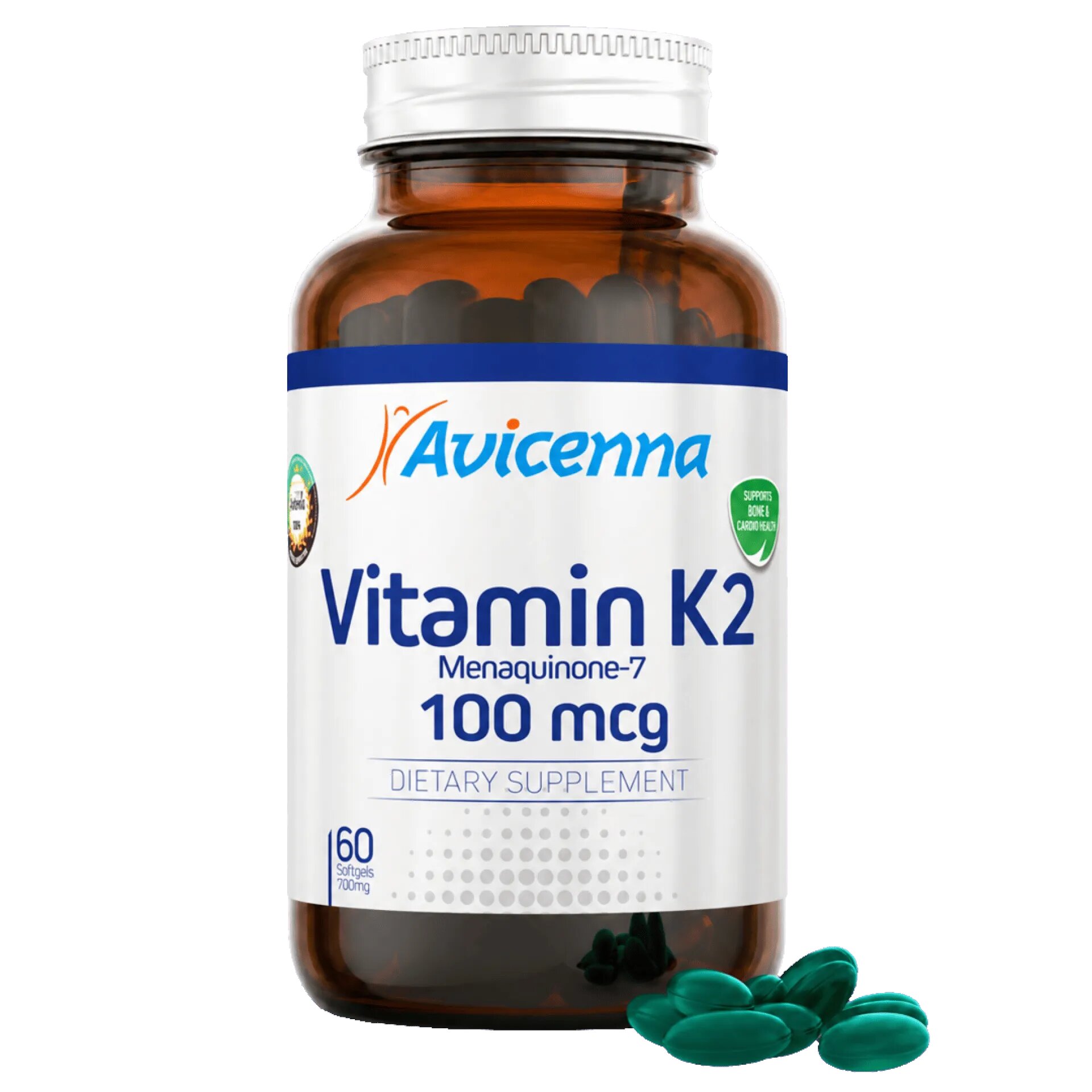 Витамин К2 Avicenna МК-7 100 мкг капсулы для костей и усвоения кальция