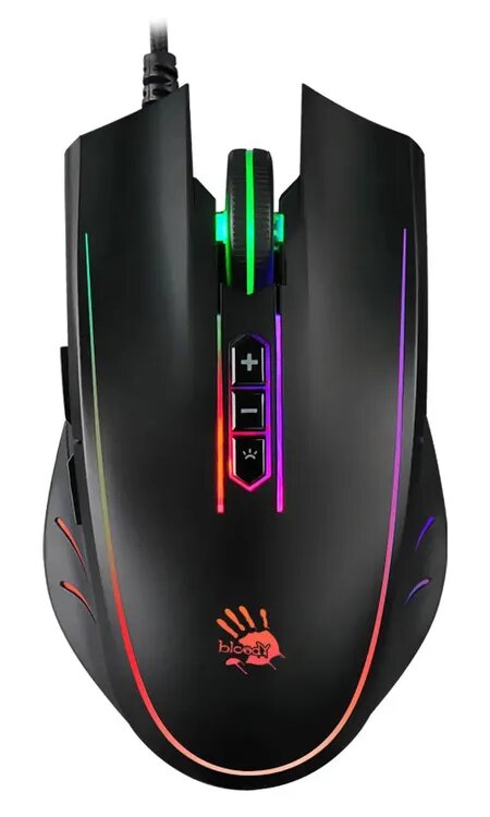 Мышь проводная A4TECH Bloody Q81 Curve, игровая, оптическая, USB, 3200dpi, черный
