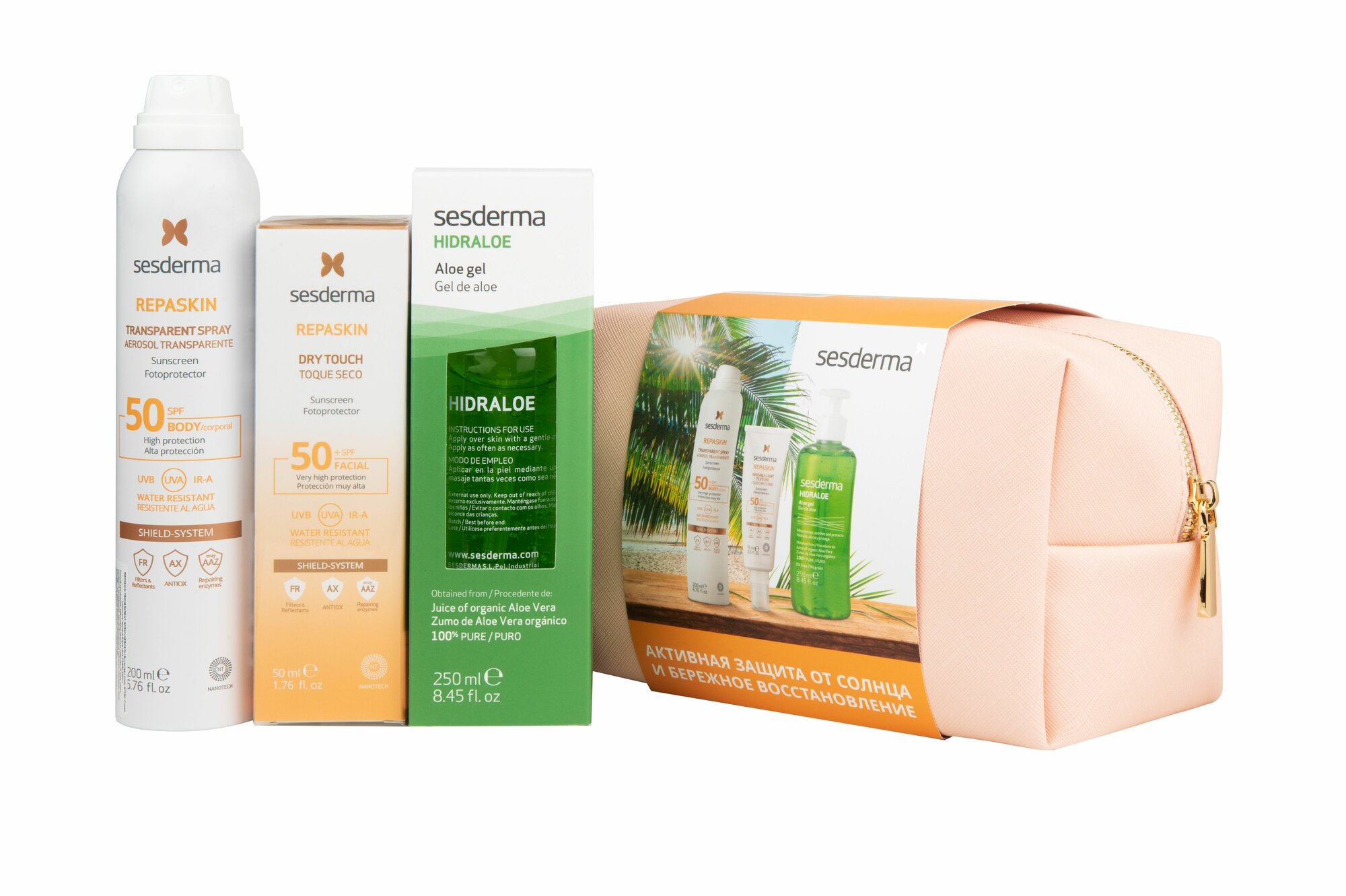 SESDERMA REPASKIN CLASSIC TRANSPARENT SPRAY SPF 50 200 мл (Aerosol) + REPASKIN CLASSIC DRY TOUCH Facial sunscreen SPF 50 Средство солнцезащитное с матовым эффектом для лица СЗФ 50, 50 мл