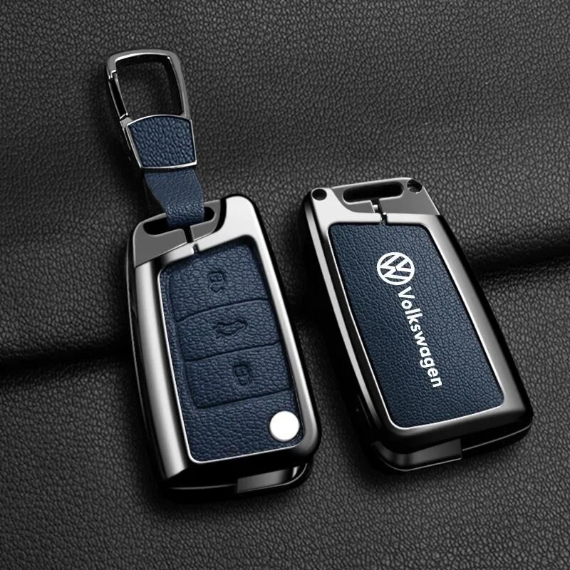 Чехол для автомобильного ключа для Фольксваген Volkswagen Polo Golf 7 MK7 Passat Tiguan Beetle Caddy T5 For Skoda Octavia Seat Leon Altea,3 кнопки, KOLEN