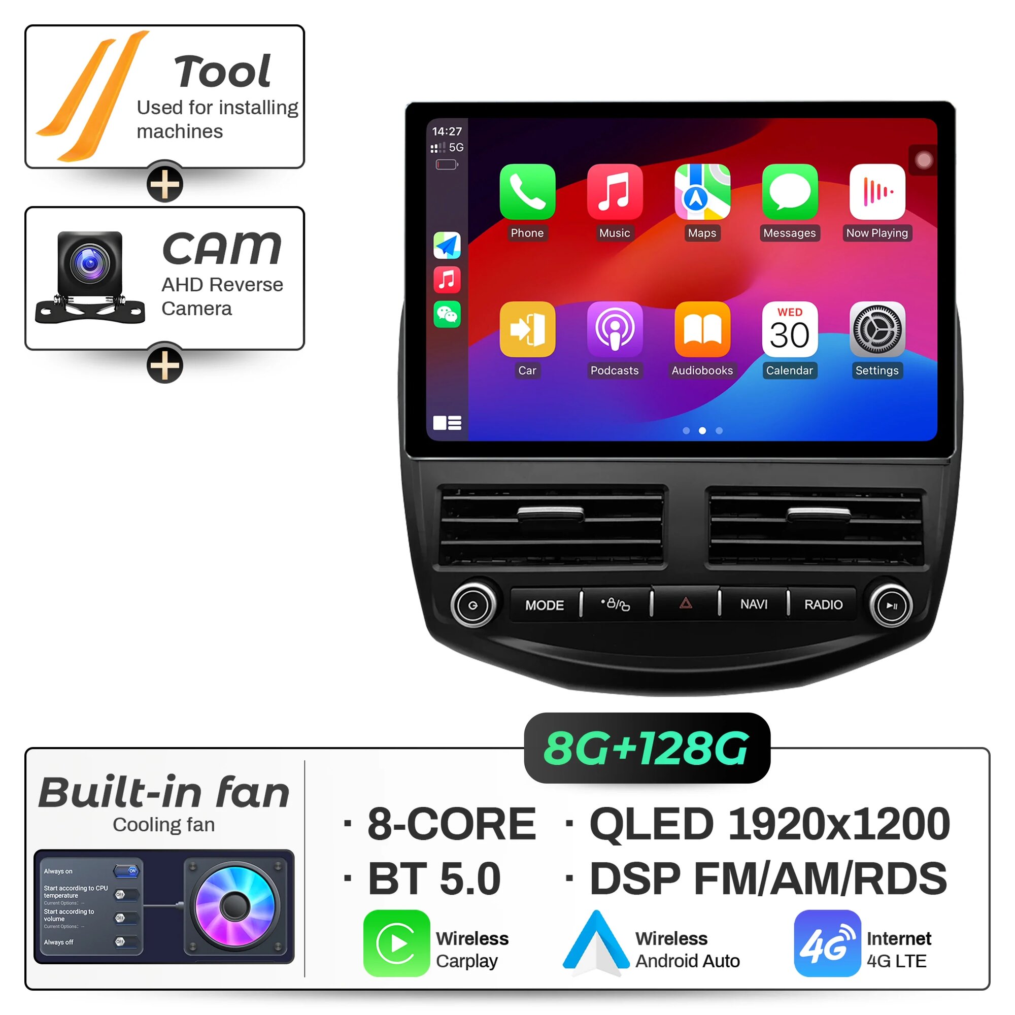 13,1 дюйма для Ford Focus 3 Mk3 2011 2012 2013 2014 2015 2016 2019 Автомобильный 8G 128G CAM