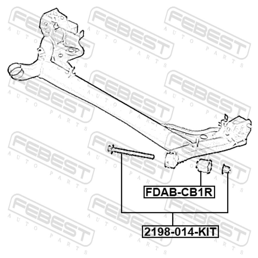 Болт крепления подвески ремкомплект (FEBEST 2198-014-KIT)
