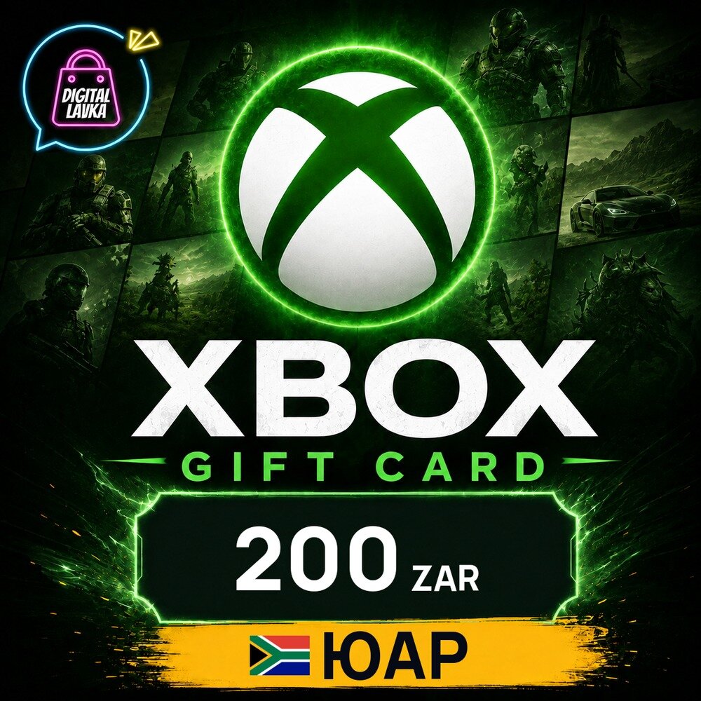Xbox Gift Card ЮАР · ZAR 200 — карта оплаты, цифровой код пополнения счёта, моментальная доставка