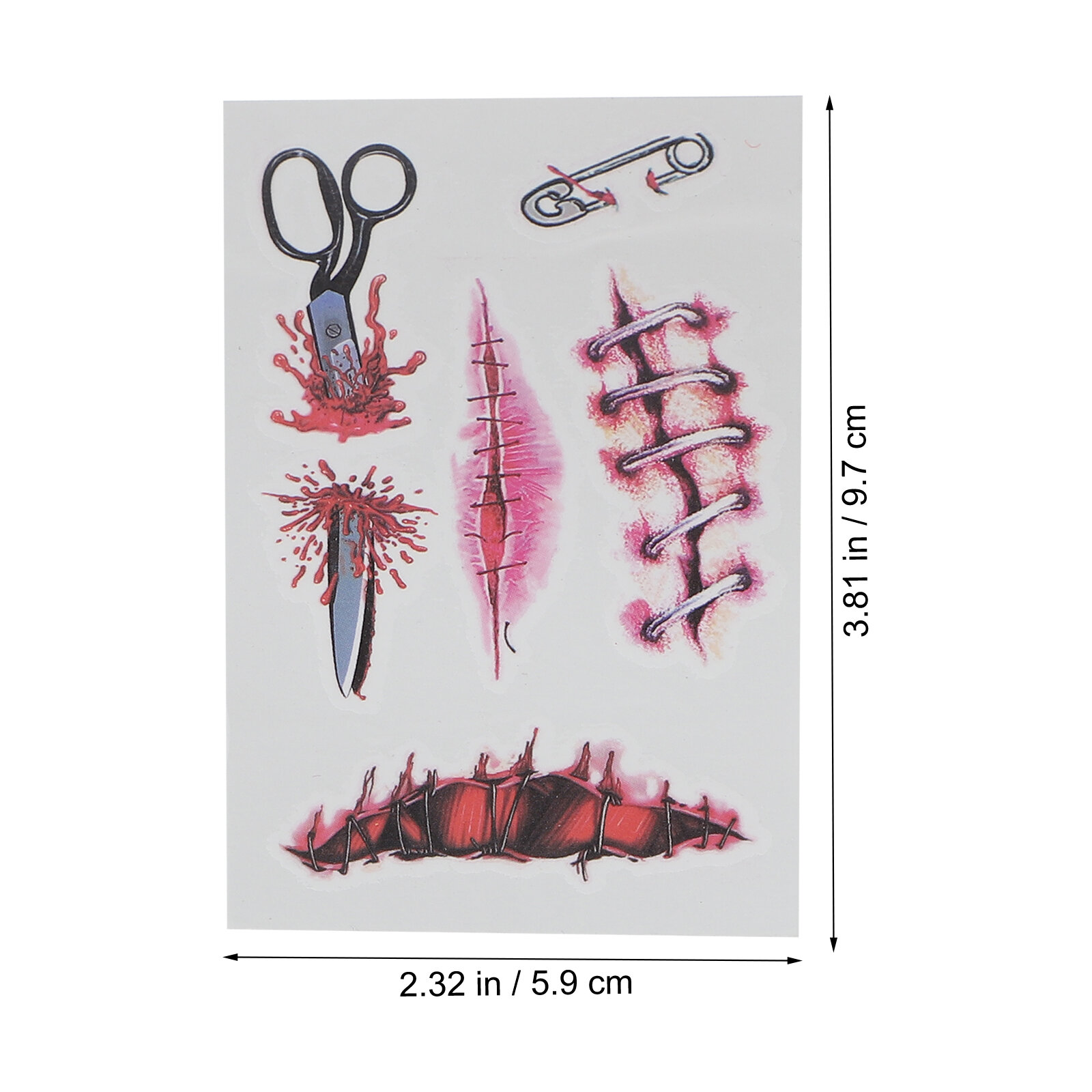 30 Листов Временные Татуировки Шрамы Стикер На Хэллоуин И Косплей 9 7X5 9Cm