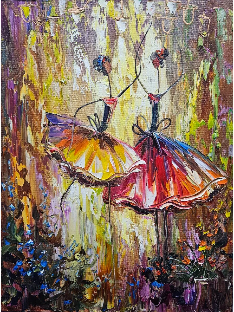 Картина холст-масло Балерины ХМО, без рамки, 40х30 см