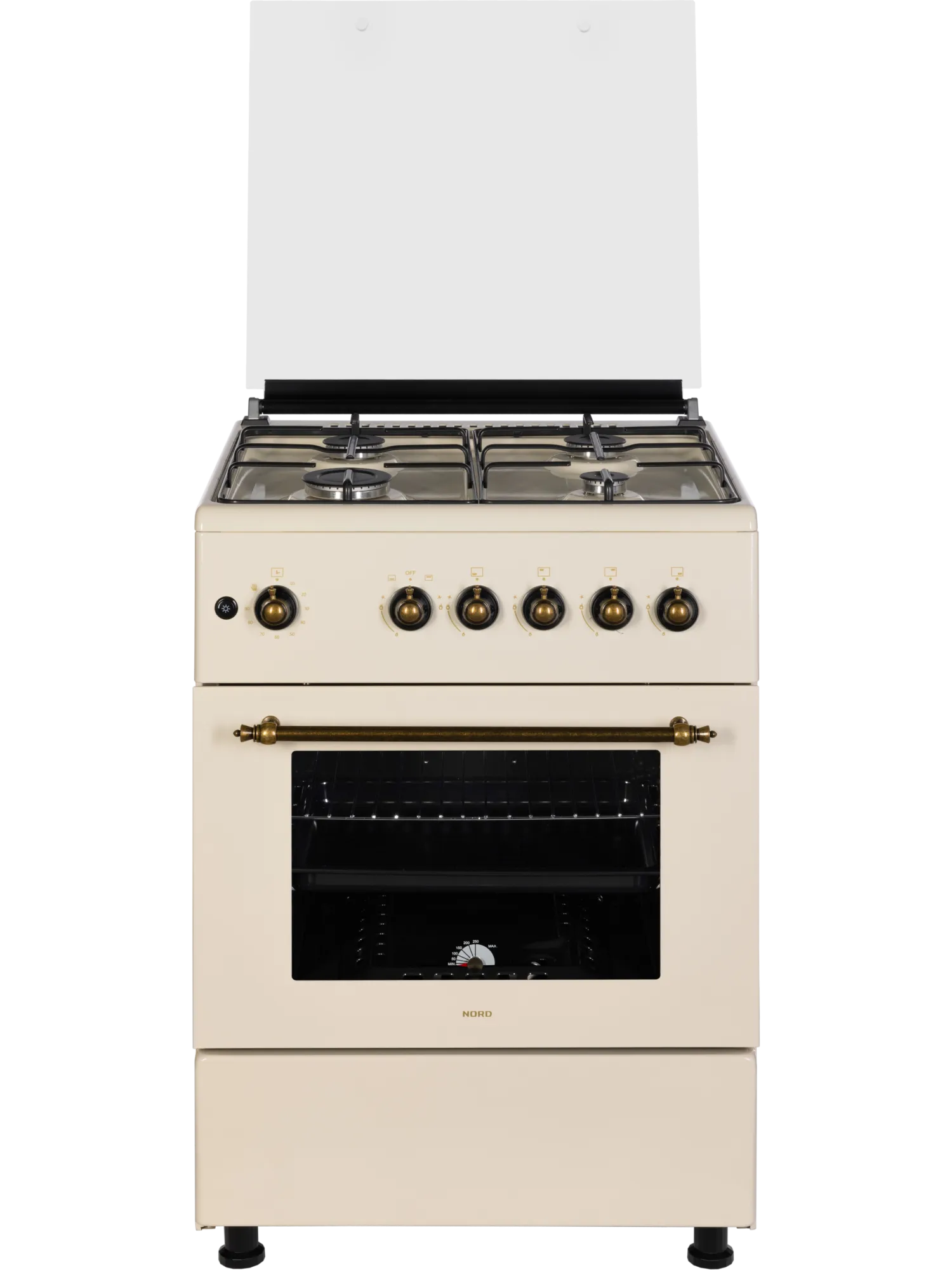 Плита газовая NORD GG 6061 Y, 4 конфорки, духовка 63 л, бежевый