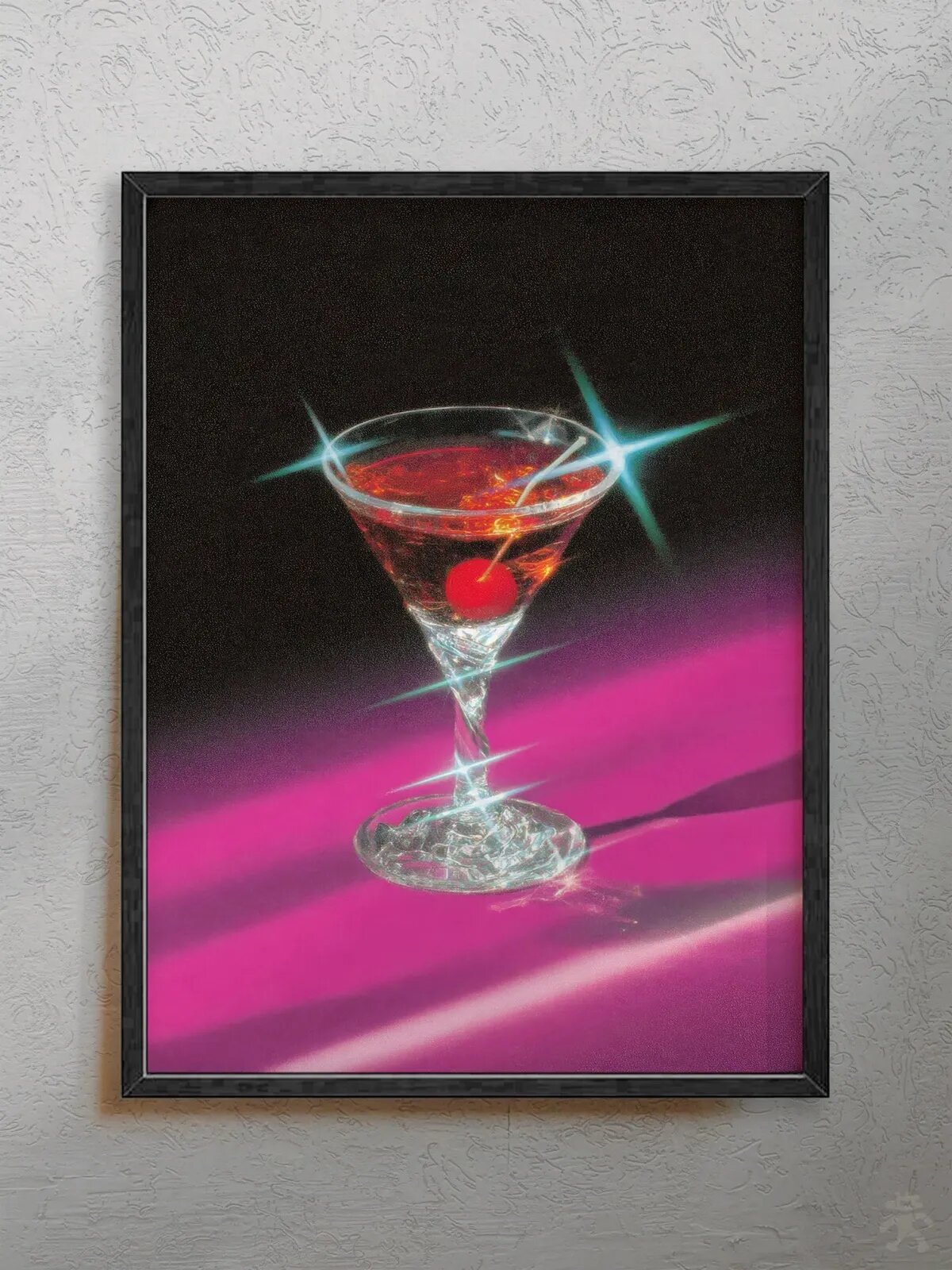 Интерьерный постер "Neon Martini" в стиле pinterest, формата 30x40 см.