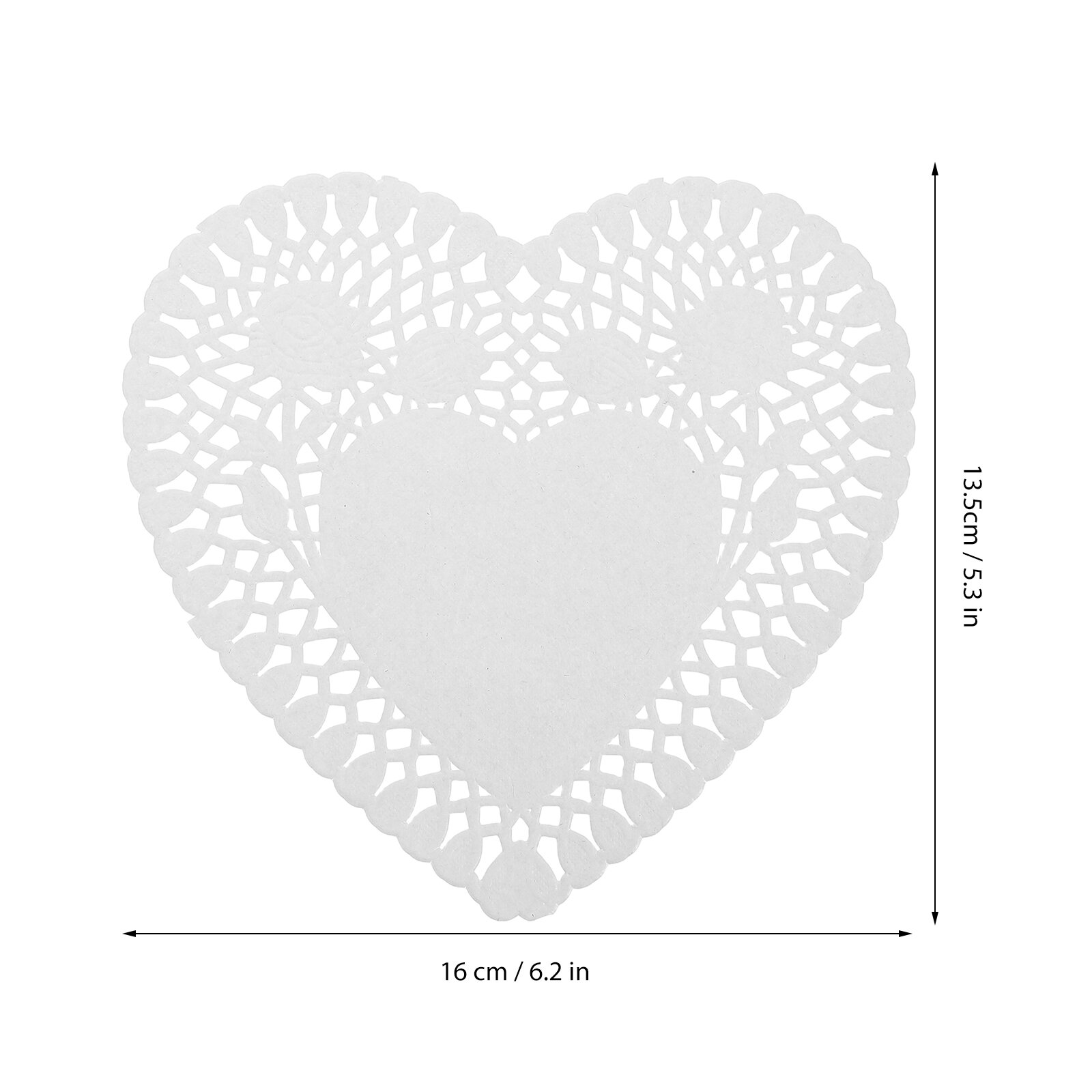 100 Штук Кружевные Бумажные Салфетки В Forme Сердца Для Valentine's Day Пекарского Бумаги 16.00X13.50X0.10Cm