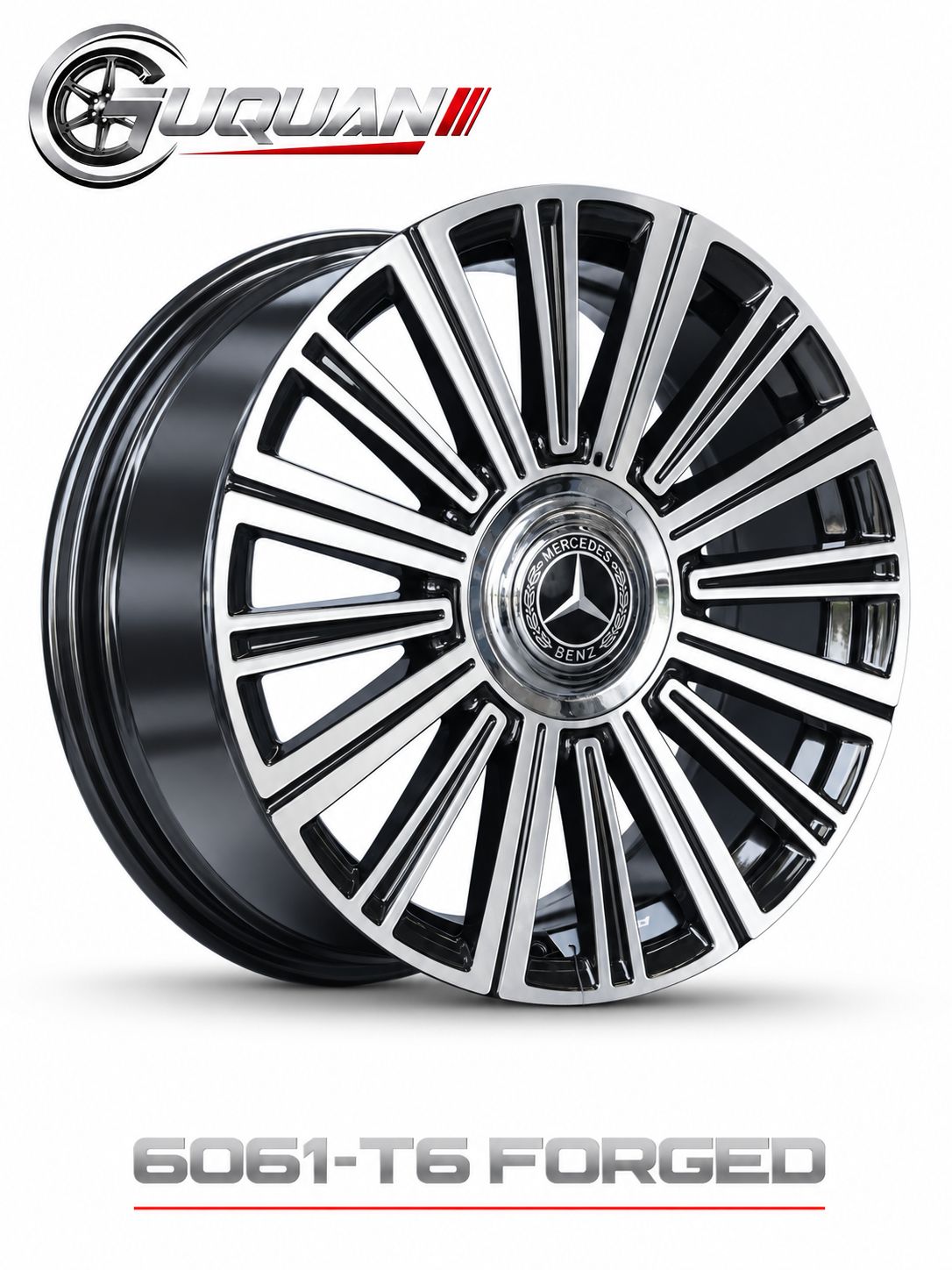 Кованый колесный диск ABW 3298E2111-1 R21 11J ET42 5x112, глянцевый черный с проточенной лицевой поверхностью