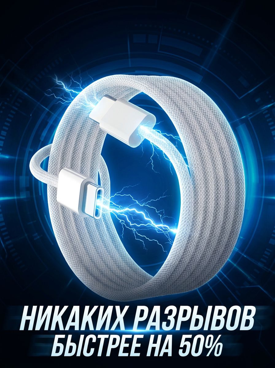 BROR Кабель для мобильных устройств USB Type-C/USB Type-C, 1 м, разноцветный