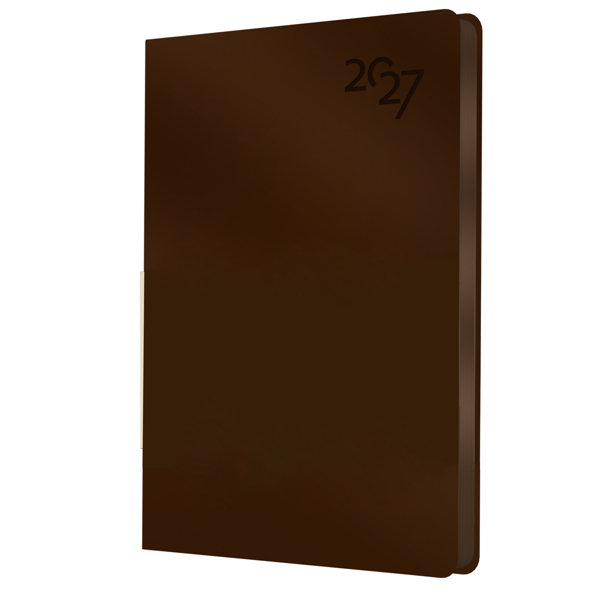 Ежедневник дат. 2027г. А5 176л "Soft Touch" американо, иск. кожа, интегр. переплет, тонир. блок, скругл. углы, ляссе, инд. уп