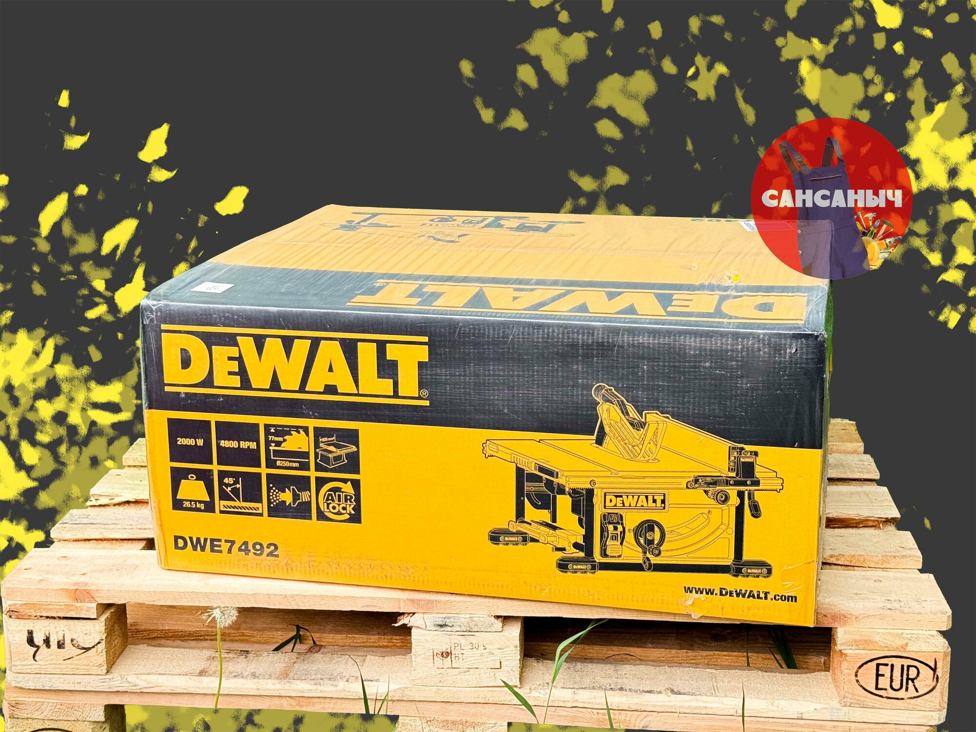 Дисковая настольная пила DEWALT DWE7492, 2000 Вт, 250 мм, 4800 об/мин (DWE7492-QS)