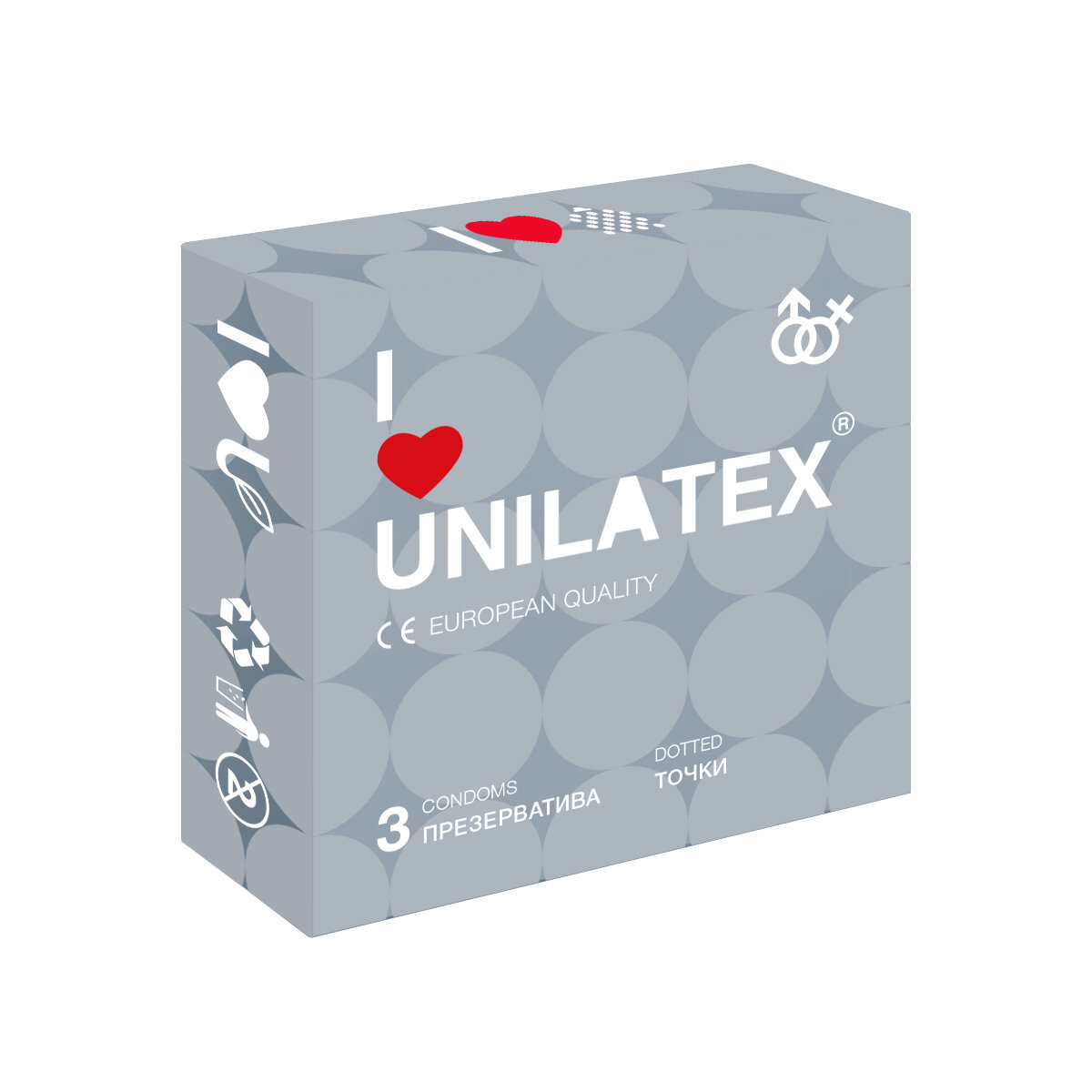 Презервативы Unilatex Dotted, 3 шт.