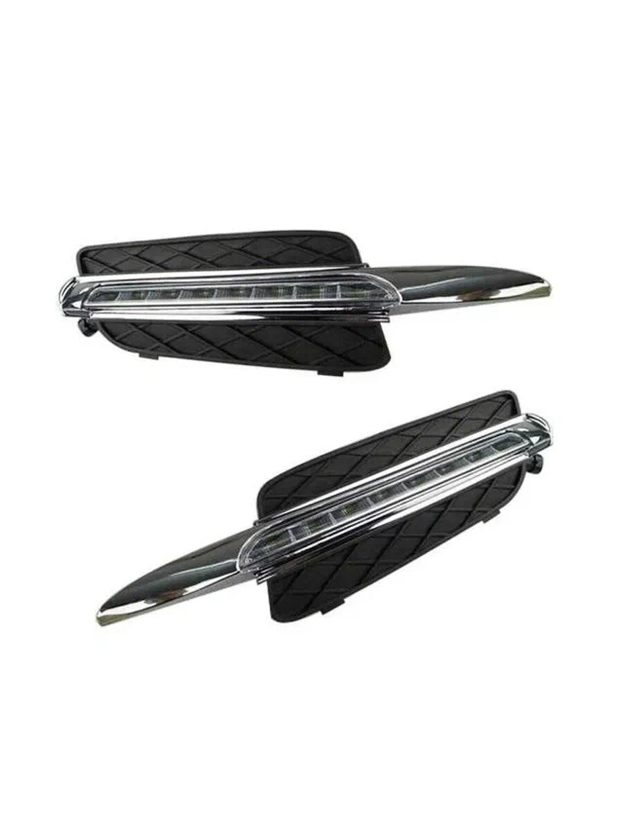 Дневные ходовые огни LED для BMW X5 E70 2007-2010, комплект 2 шт, черный