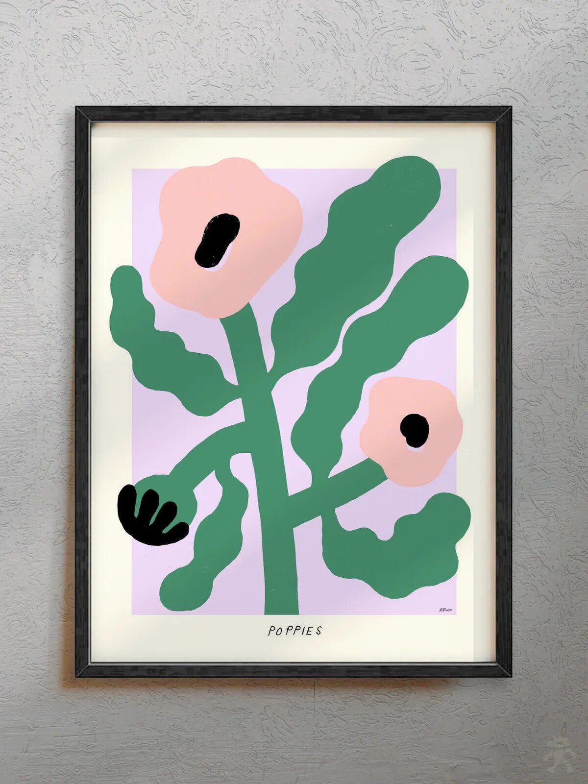 Интерьерный постер "Pink Poppies" в стиле pinterest, формата 30x40 см.