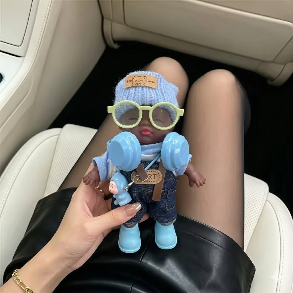 Набор кукольного наряда 14 см Наташа: синий свитер с 8-цветными наушниками и очками