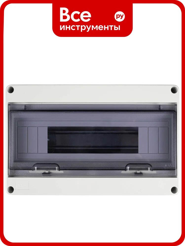 Щит распределительный бокс модульный навесной Jazzway PDB/W 4015 серый с прозрачной крышкой 15 модулей (ЩРН-ПГ-15) IP65, 5072107