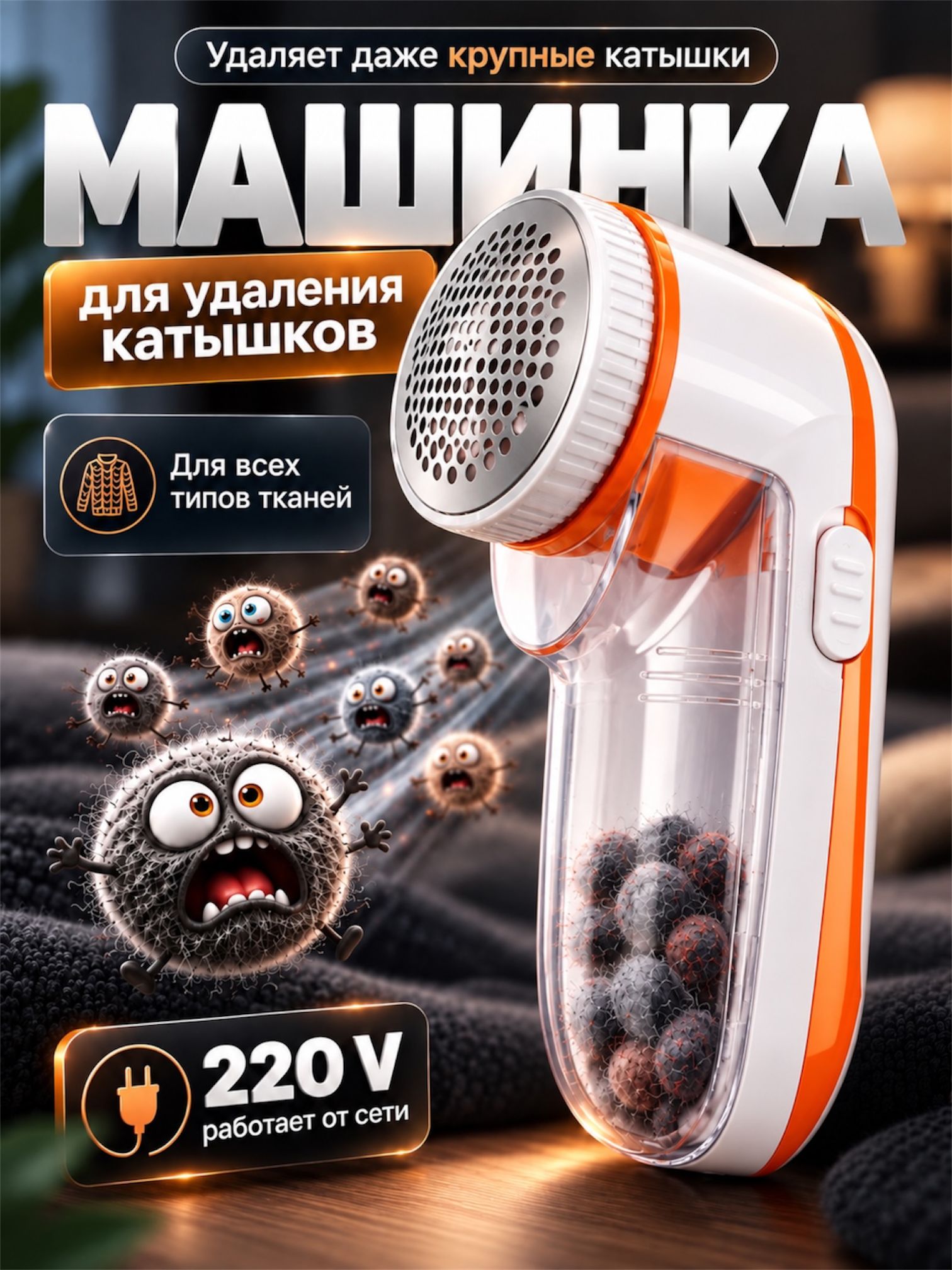 Машинка для удаления катышков, машинка от катышков от сети, компактная