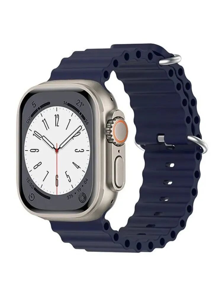 Ремешок для Apple Watch 42 / 44 / 45 / Ultra 49 mm силиконовый Ocean Band Midnight