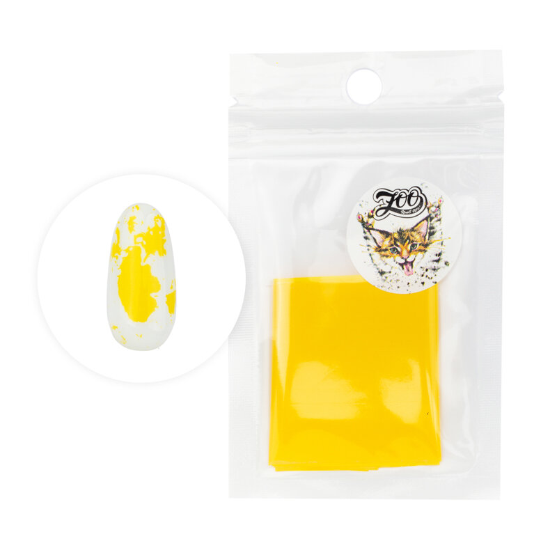 Фольга переводная Zoo Nail Art №1438 матовая желтая, 4*50 см