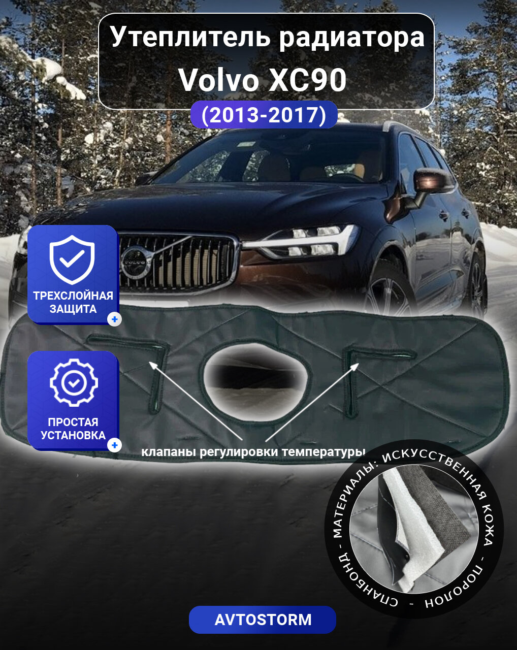 Утеплитель решетки радиатора Volvo XC60 (2013-2017)