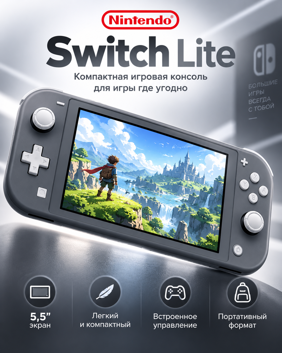 Игровая консоль Nintendo Switch Lite 32 ГБ, портативная