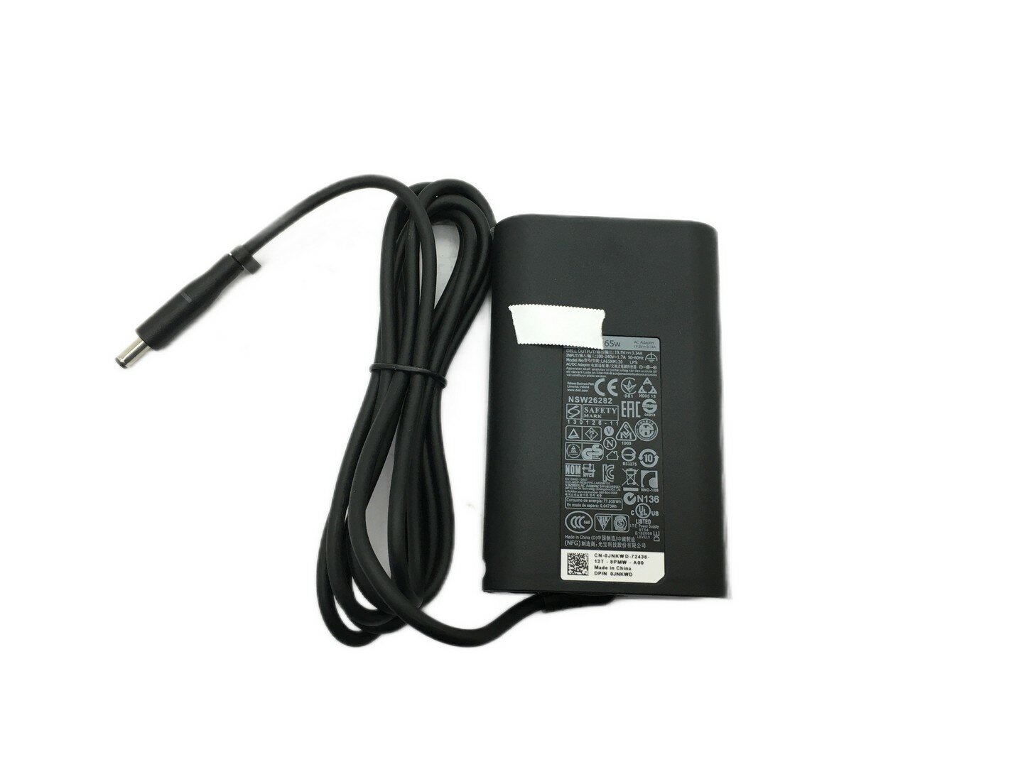 Блок питания для Dell 19,5V/3,34A 65W, разъем 4,5x3 с иглой, с кабелем в розетку, завод Delta, 4 gen, ADP-DE-22