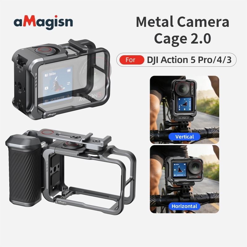 AMagisn для Action 5 Pro / 4 / 3 Металлическая клетка для кроликов Быстросъемная защитная рамка Аксессуар для камеры
