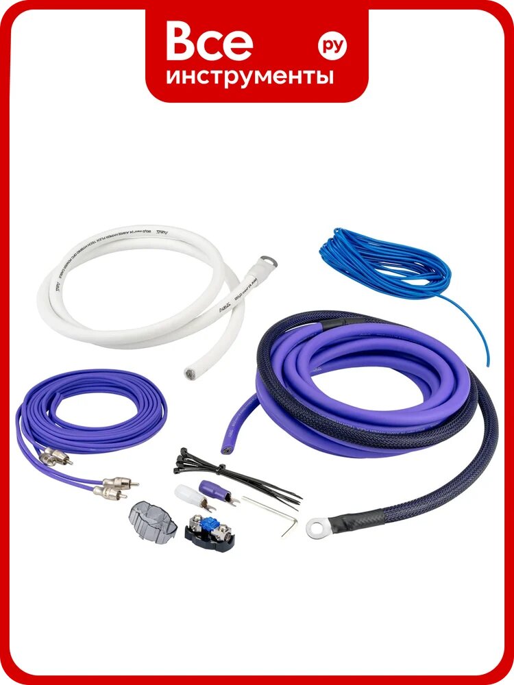 Комплект кабелей для усилителя AURA 2x4AWG 5 метров AMP-3504