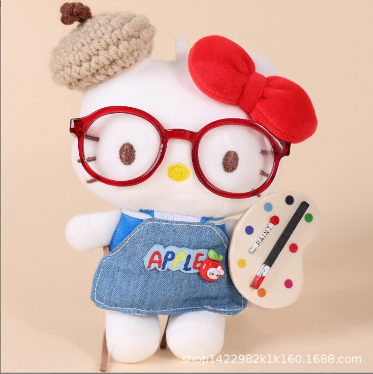 Оригинальный брелок Sanrio Hello Kitty, плюшевый кулон для рюкзака, 10 см, маленький художник