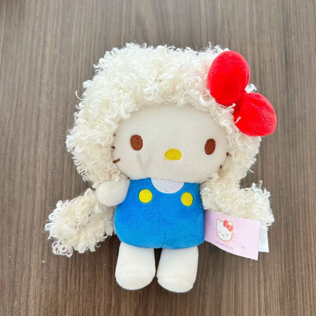 Hello Kitty Большая Голова Съемный Парик Для Куклы-Кошки Брелок - Белый