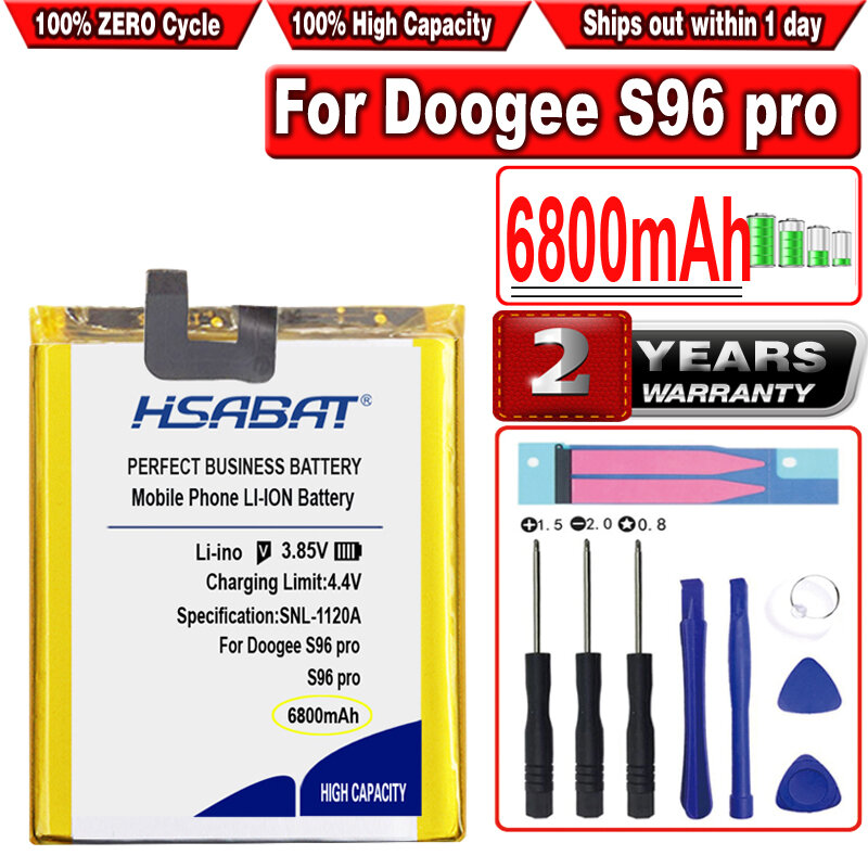 HSABAT 6800мАч Аккумулятор для DOOGEE S96 Pro S96Pro
