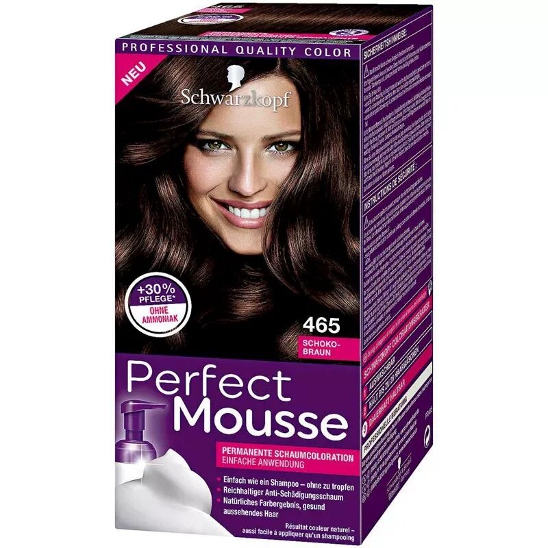 Краска-мусс Perfect Mousse, 465, для всех типов волос, без подтеков и пятен