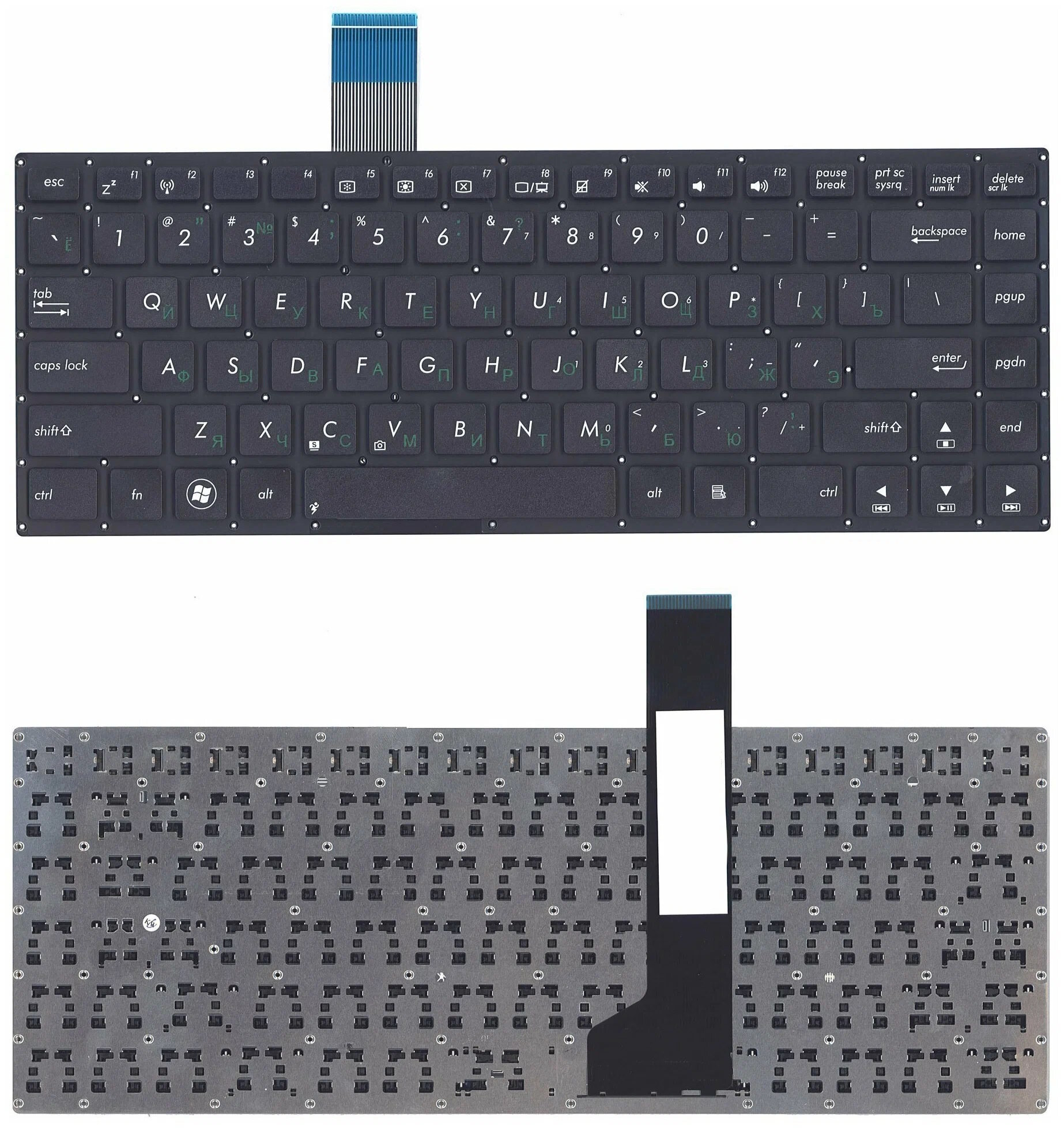 Клавиатура для ноутбука Asus K46, K46С черная, без рамки