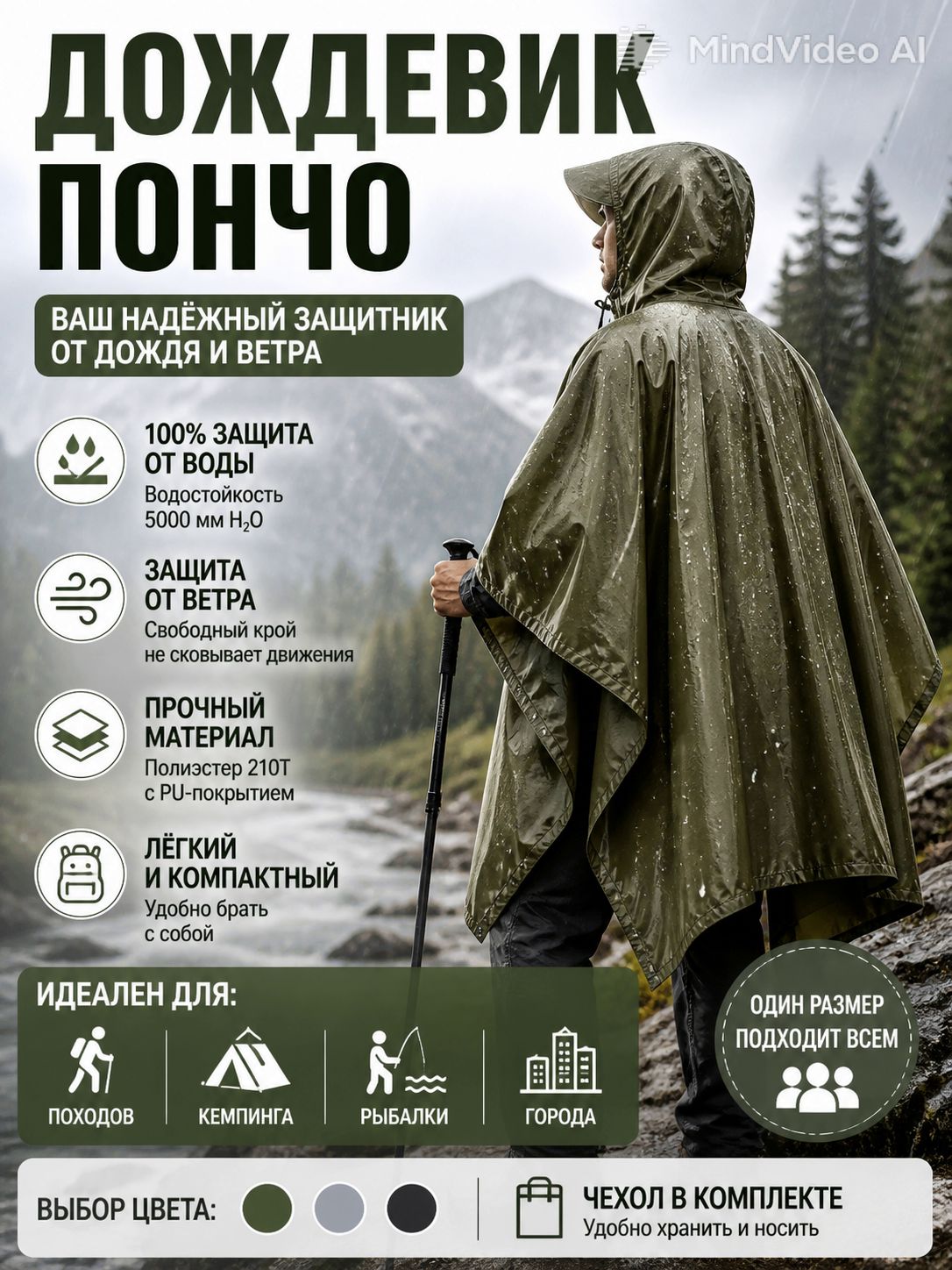 Армейская плащ-палатка 1-местная
