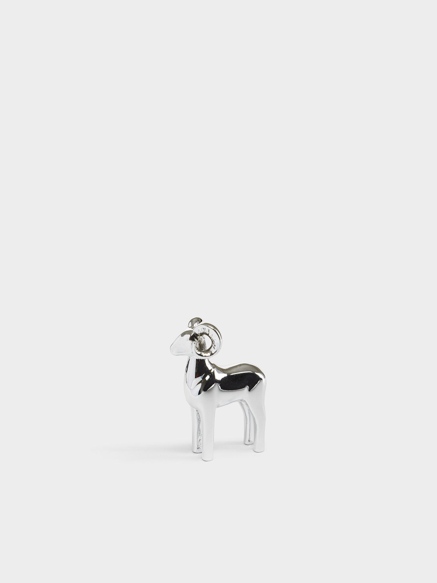 Статуэтка, 6 см, полирезин, серебристая, Баран, Sheep silver