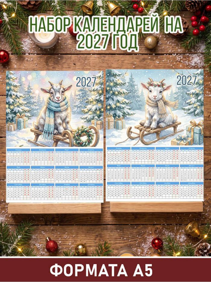 Набор настенных календарей на 2027 год формата А5, 2 шт