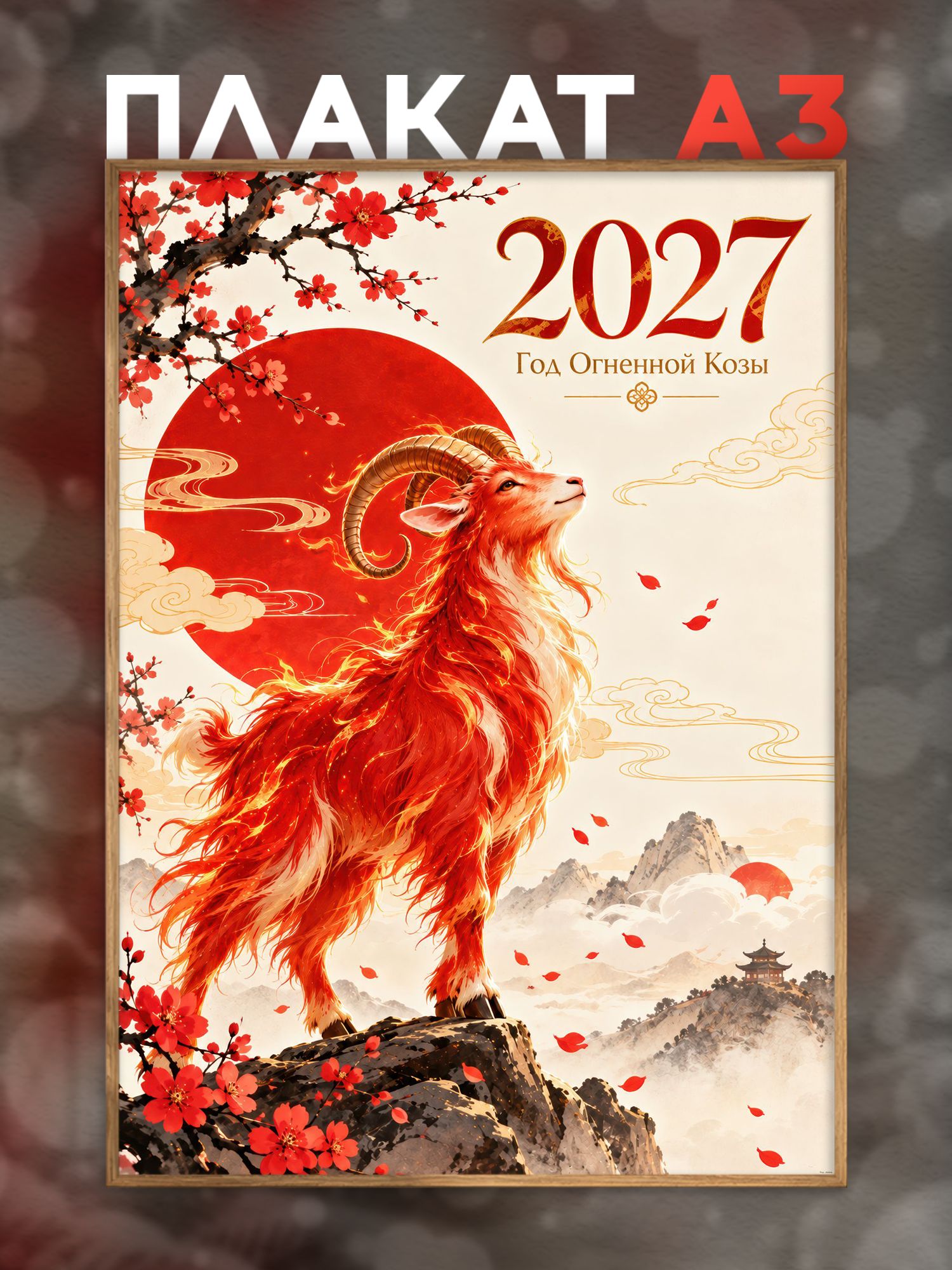 Постер новогодний на стену Символ 2027 года