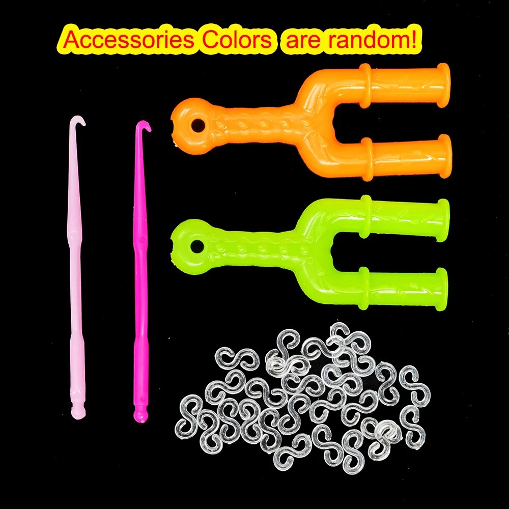 Резинки для волос и браслетов Rainbow Loom 600 шт tool kit