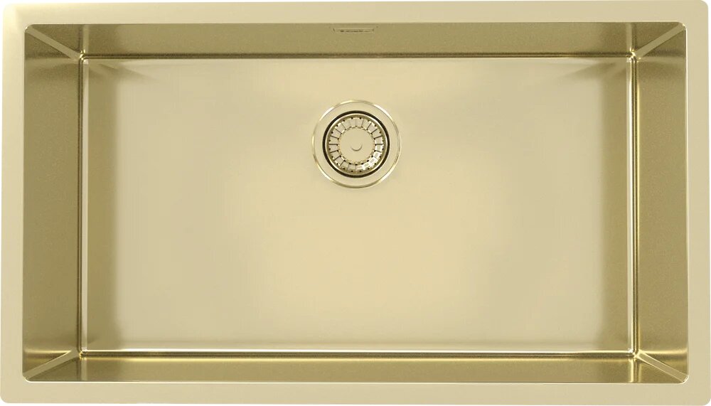 Мойка кухонная Alveus Quadrix Monarch 60 металлическая, 79x45, прямоугольная, мойка для кухни, врезная, под столешницу, золотая