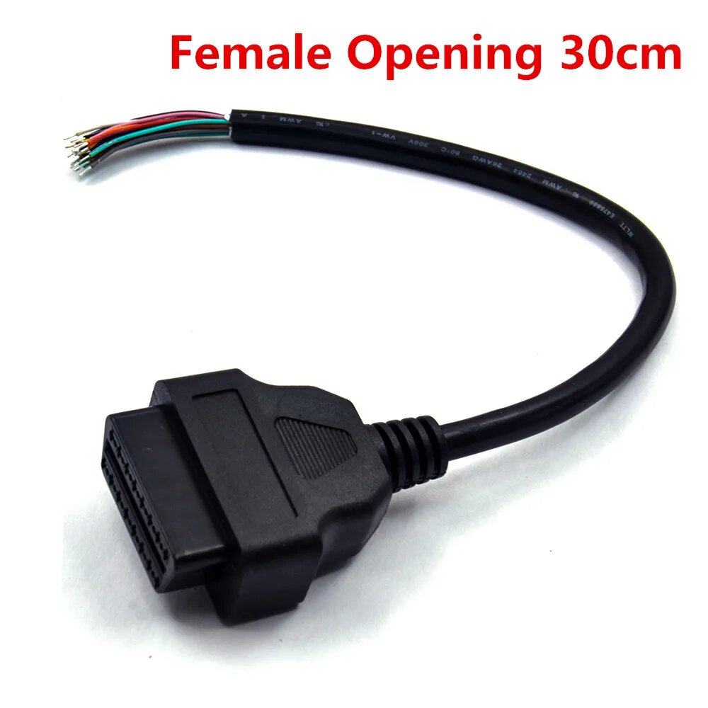 16-контактный Штекерный разъем OBD2 для ELM327 Удлинительный адаптер OBD кабель OBDII ODB2 16-контактный открывающийся женский кабель
